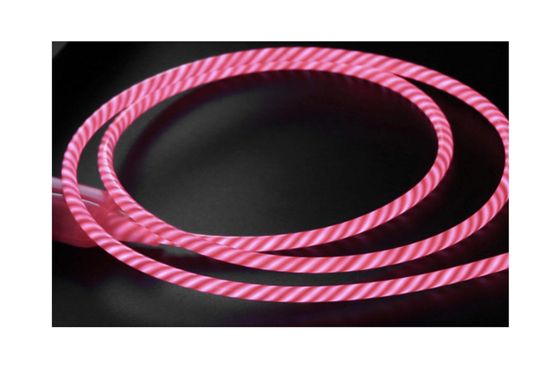 Doppler I-Cable Micro USB Işıklı, Pembe, Şarj Kablosu - Doppler Karaoke