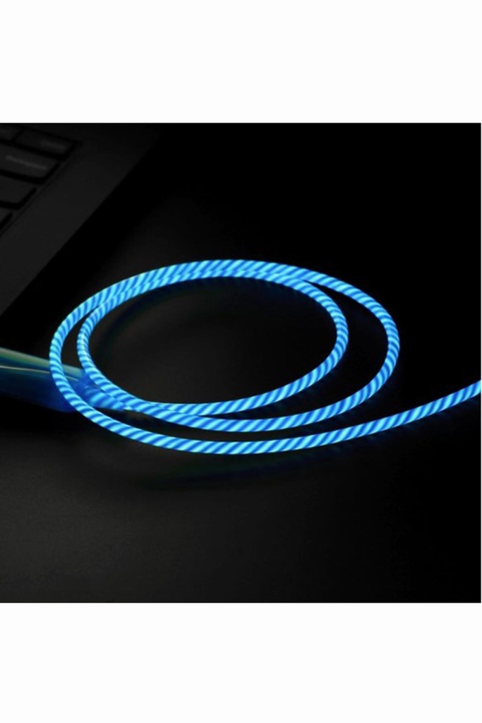 Doppler S-Cable Micro USB Işıklı Mavi Şarj Kablosu - Doppler Karaoke